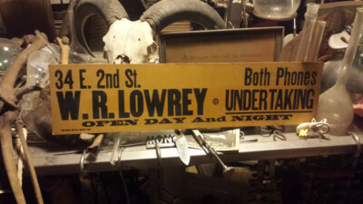 RARE Vintage ORIGINAL UNDERTAKER SIGN W.R LOWERY "BLOODY ALLEY" | eBay