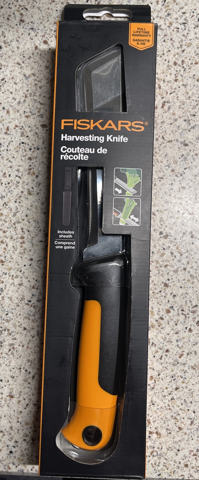 Fiskars 340150-1001 Food Gardening Harvesting Knife, Black/Orange, New ...