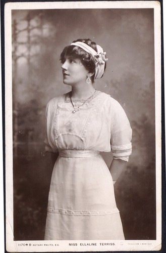 Actress ELLALINE TERRISS. 1911 Vintage Real Photo Postcard. Free UK ...