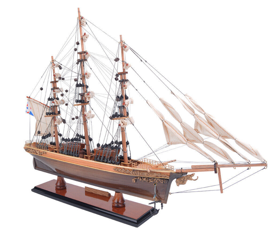 The Cutty Sark 1869 Wooden Tall China Clipper Ship Model 22" Fully ...