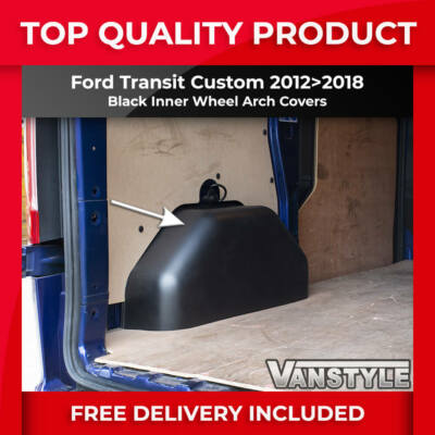 FITS FORD TRANSIT CUSTOM 12>18 BLACK ABS INNER REAR WHEEL ARCH ...