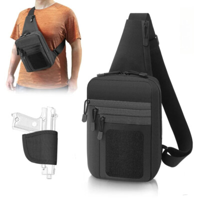 Tactical Gun Bag Pistol Holster Concealed Carry Chest Crossbody Pack ...