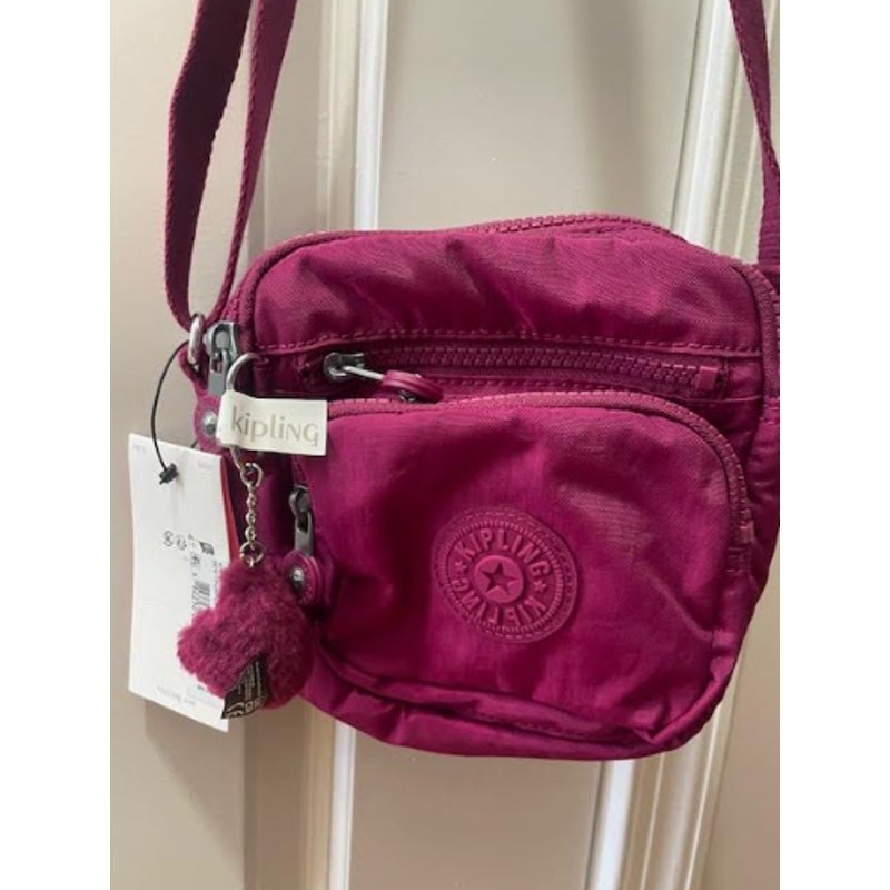 Kipling Ron Crossbody Bag NWT Purple Fig w Keychain $84 MSRP | eBay