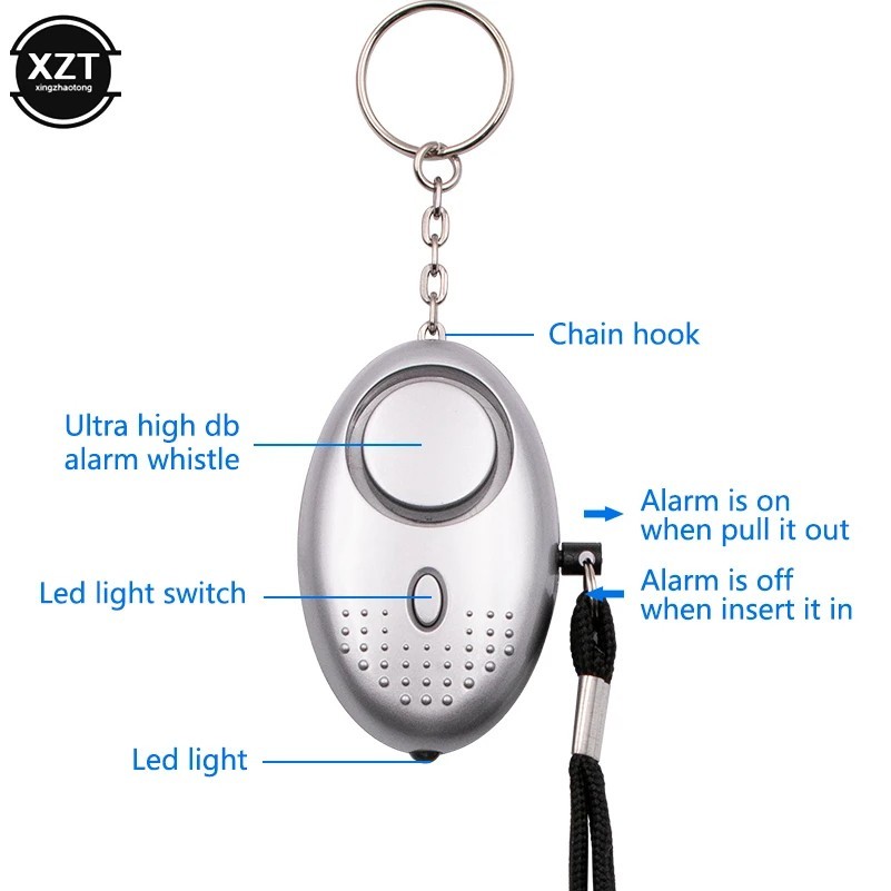 Personal Alarm Self Defence Keychain Panic Alarm for Women, Kids LED ...