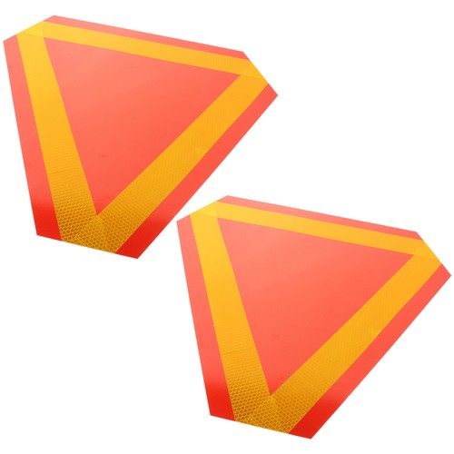 2Pcs Slow Moving Vehicle Sign Reflective Triangle Board Rear Reflectors ...