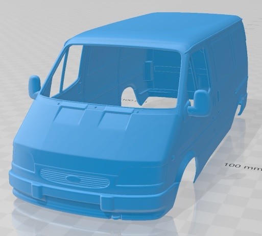 Ford Transit L1H1 1994 Shell Scalextric RC Model 3D Printed 1/8 - 1/32 ...