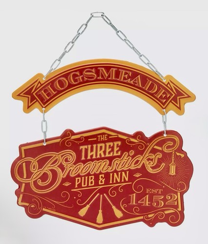 Harry Potter Deathly Hallows Metal Hanging Sign Three Broomsticks Pub ...
