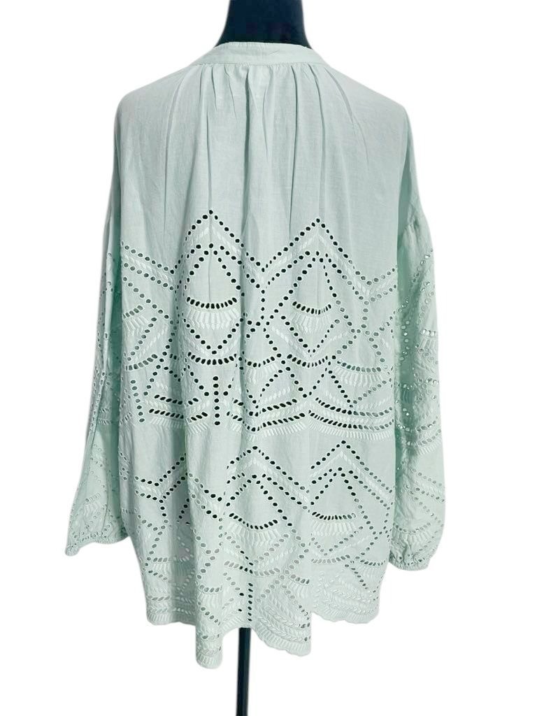 Sundance Size Medium Top Blouse Eyelet Long Sleeve Boho | eBay