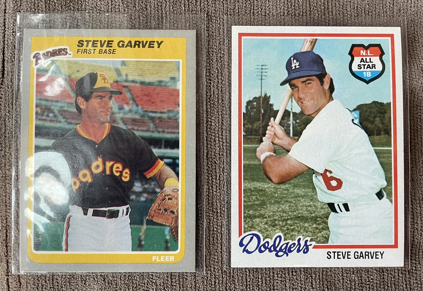 Steve Garvey Dodgers Padres Baseball Cards 1985 1978, total 2 cards ...