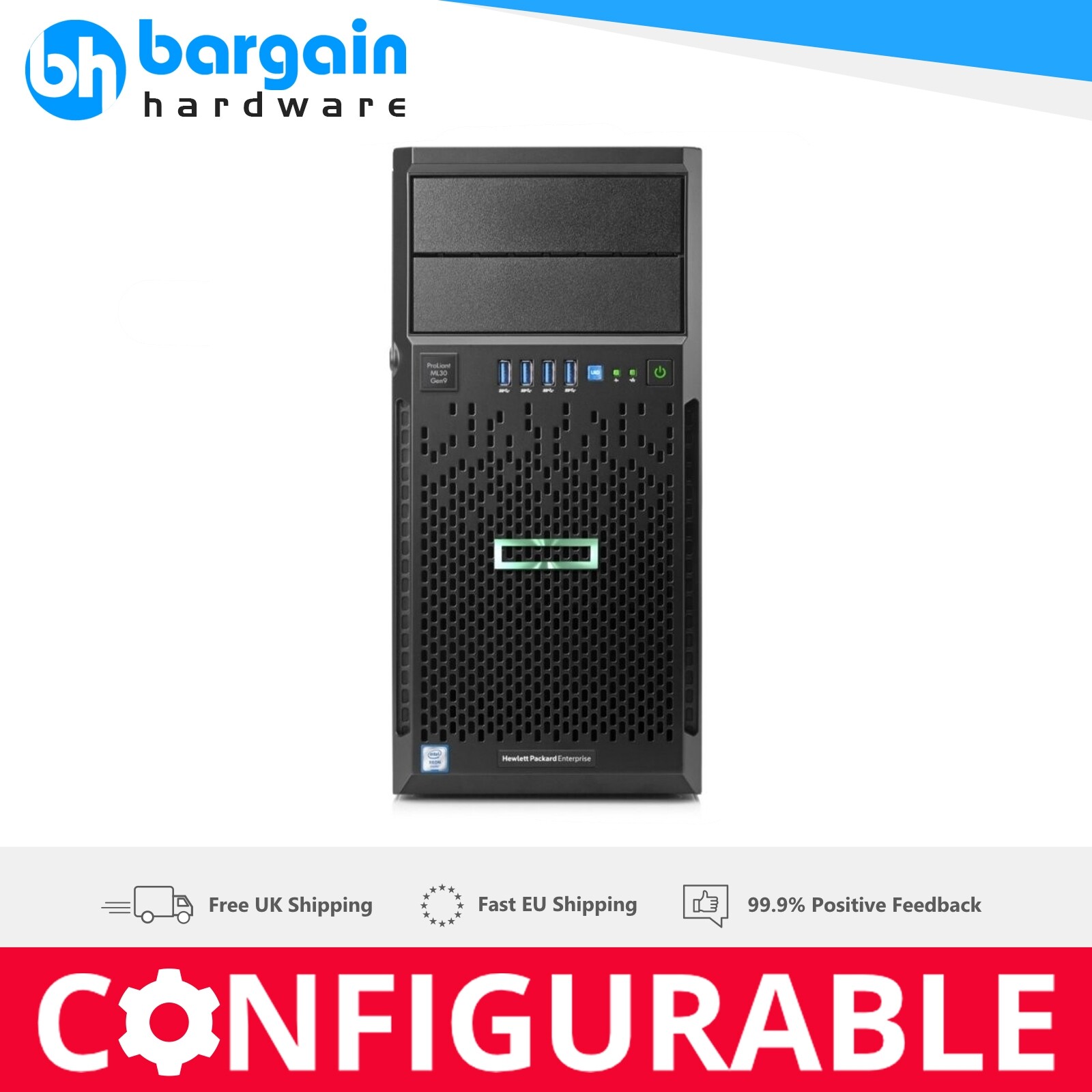 HP ProLiant ML30 G9 Configurable Cheap 8SFF Tower Server: E3-V5, 32GB ...