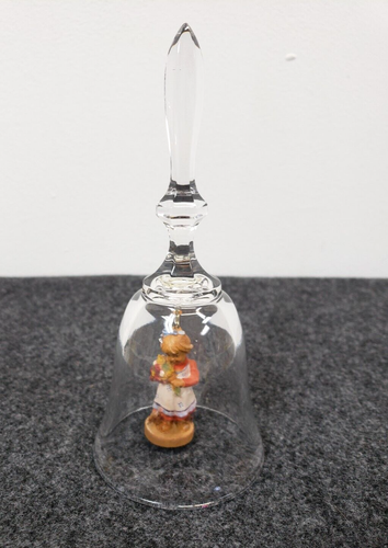 VINTAGE GERMAN CRYSTAL BELL 24% LEAD OXIDE DOLFI WOODEN HAND CARVED ...