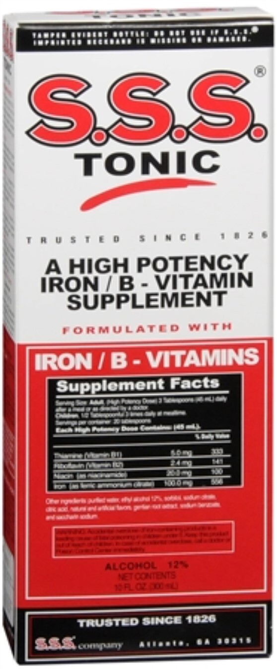 SSS Tonic High Potency Iron & B Vitamin Supplement Blood Support Liquid ...