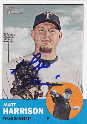 MATT HARRISON TEXAS RANGERS SIGNED AUTOGRAPHED 2012 TOPPS HERITGE ...