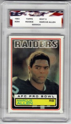 1983 Topps #294 Marcus Allen Rookie Card AGC 9 Mint Oakland Raiders | eBay