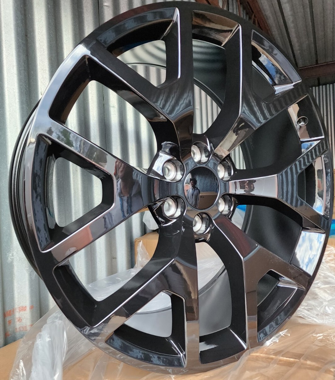 24" Inch Gloss Black Replica G04 Honeycomb Snowflakes +31 Wheels Rims ...