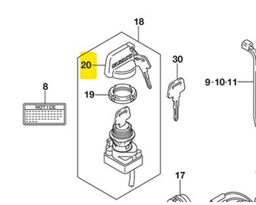 Suzuki OEM ATV Key Cover Cap LTA King Quad 37142-19B00 37142-19B01 ...