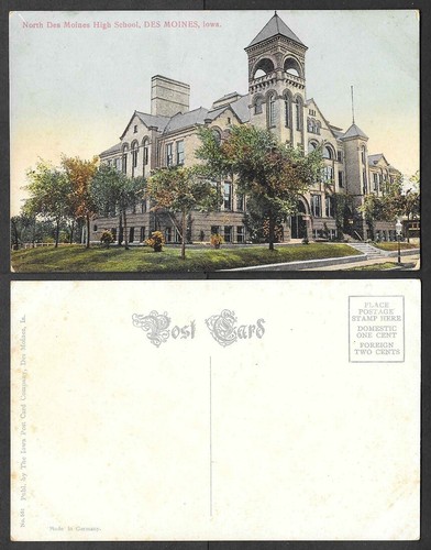 Old Iowa Postcard - Des Moines High School | eBay