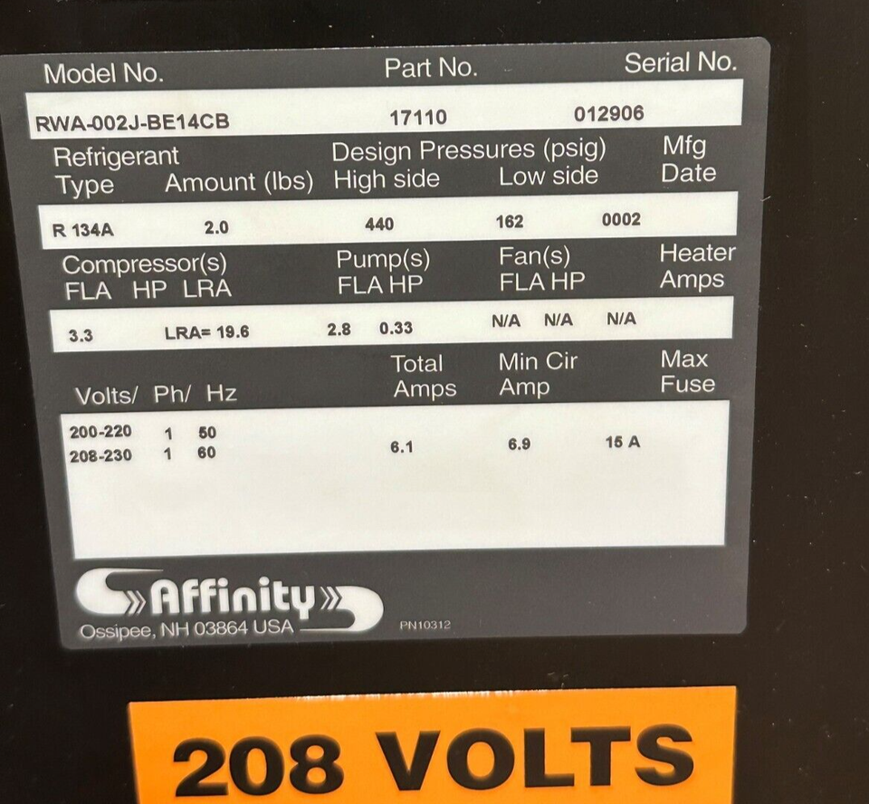 RWA-002J-BE14CB New Affinity Industries Compressor for RWA Series ...