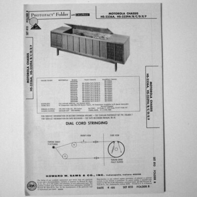 Motorola Chassis HS-2336A HS-2339A B C D E F - SAMS Photofact ™ 1966 ...
