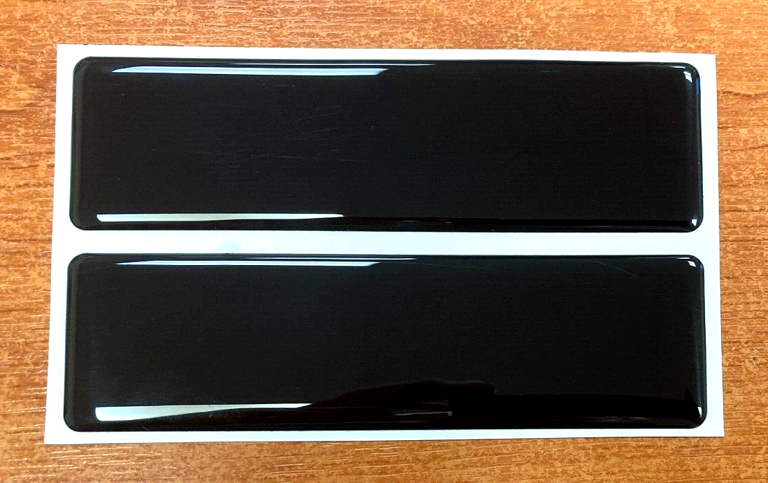 2 x BLACK Large Stickers 125mm HIGH GLOSS DOMED GEL - OTHER COLOURS ...