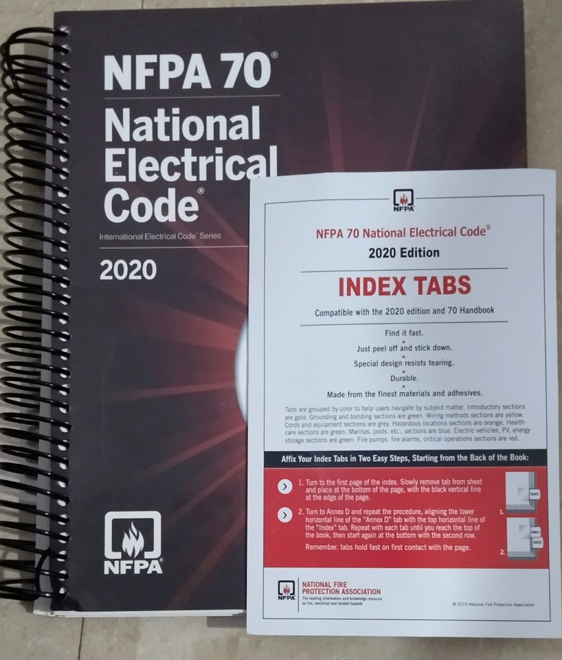 NFPA 70 National Electrical Code 2020 Edition Spiral + Index Tab Fast ...