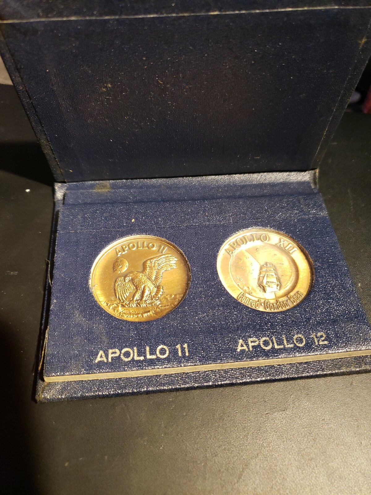 Apollo 11 and Apollo 12 Commemorative Coin Set 1970 American Mint ...
