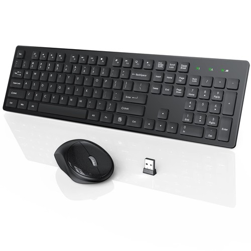 Wireless Keyboard and Mouse, USB Computer Keyboard with Silent Keys ...