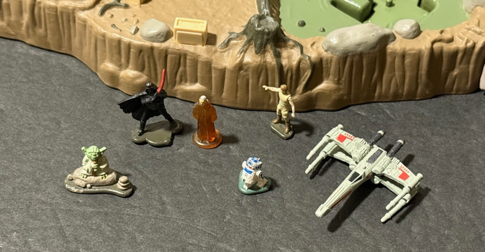VINTAGE STAR WARS MICRO MACHINES PLANET DAGOBAH PLAYSET LOOSE COMPLETE ...