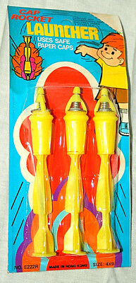 Vintage Dime Store Toy Plastic Cap Rocket Launcher Set 1970s Nos New ...