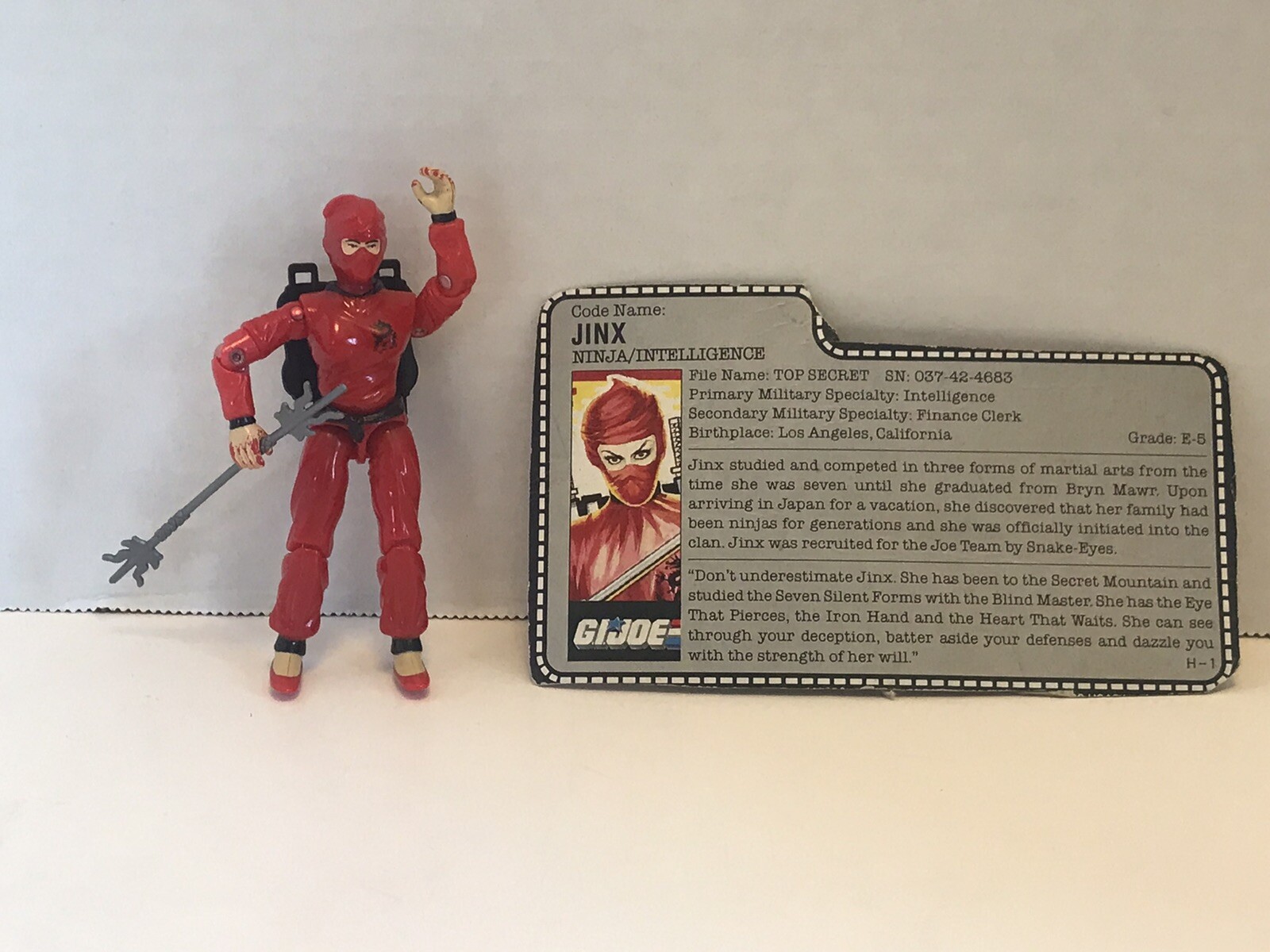 Vintage 1987 Gi Joe Jinx Action Figure Weapons File Card Girl Ninja 1 ...