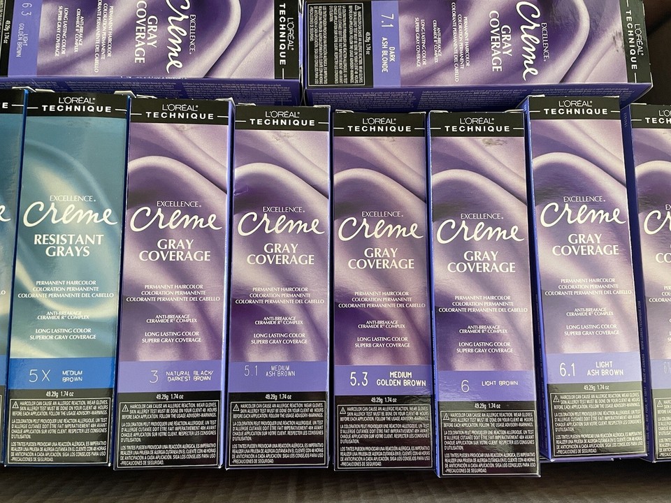 3 THREE BOXES L'OREAL Loreal Excellence CREME Gray Coverage Permanent ...