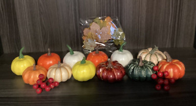 NEW Mini Decorative Assorted Colored Fall Halloween Pumpkins | eBay