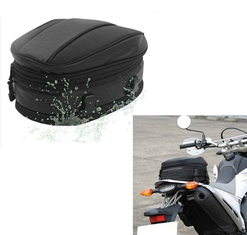 Waterproof Motorcycle Rear Seat Tail Pack Bag Leather Expandable ...