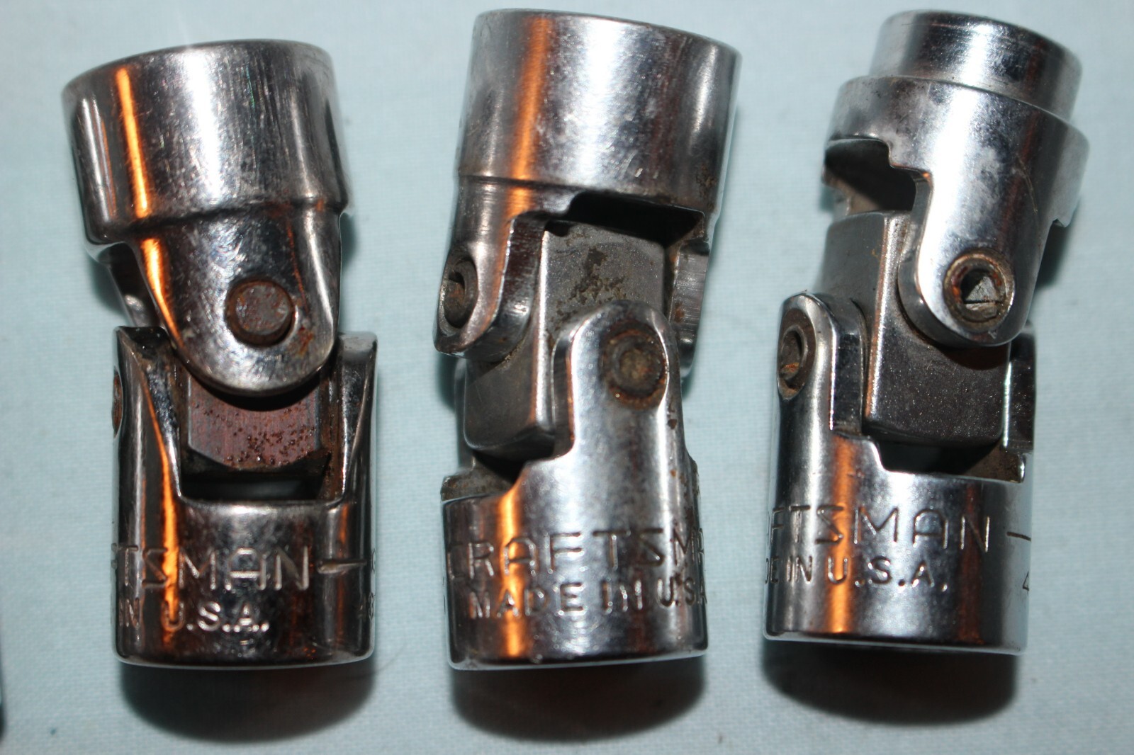 6 Vintage Craftsman 3/8" Drive 6 Point Flex Swivel Head Sockets Most -V ...