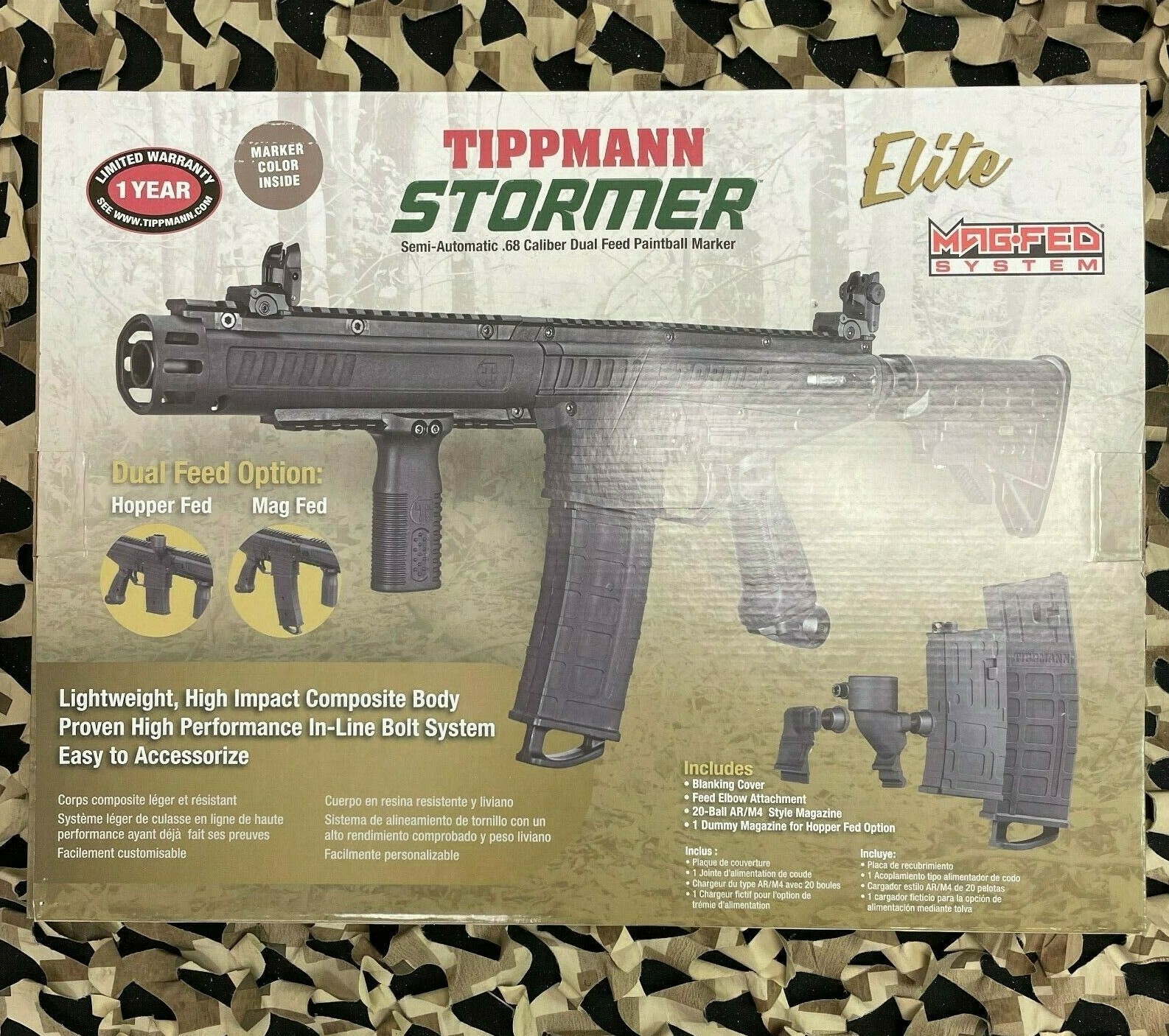 NEW Tippmann Stormer Elite Dual Fed Paintball Gun - Dark Earth | eBay