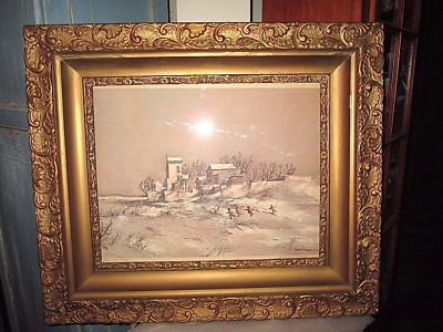 Robert Fabe Beautiful Framed Print/lithograph “Winter Day” artist ...
