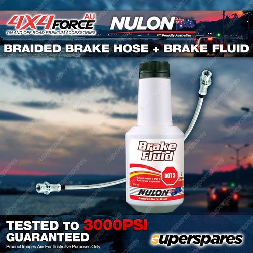 Rear LH Brake Hose + Nulon Fluid for Toyota Landcruiser Prado KZJ RZJ ...