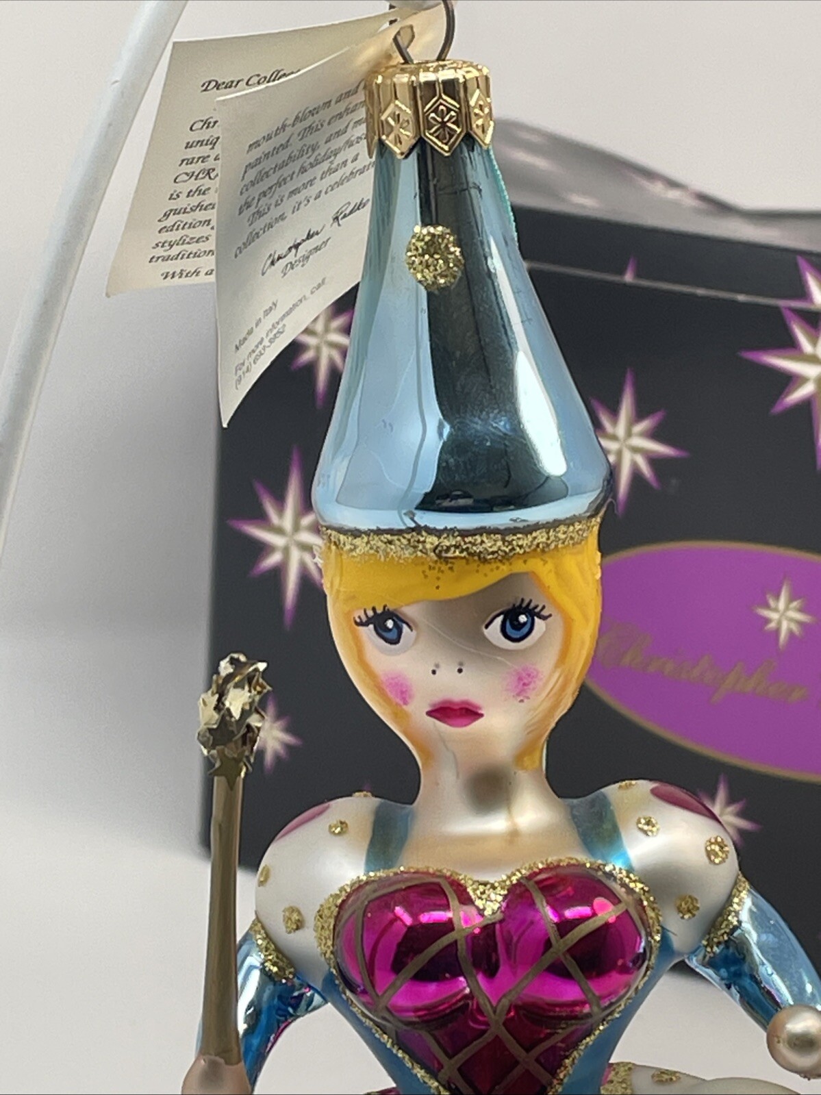 Christopher Radko Ornament Miss Valentine Fairy with Wand with Tag and ...