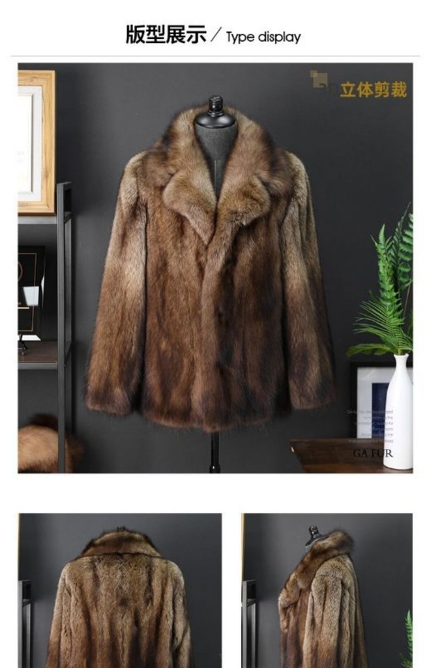 Winter Mink Coat Men's Mink Fishing Mink Fur Collar Plus Thick Warm Fur ...