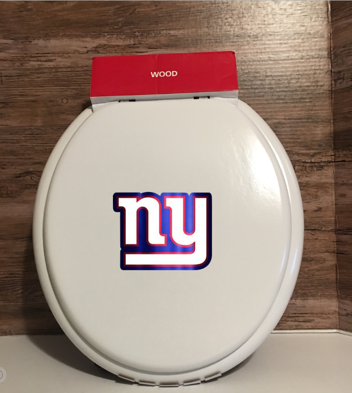 NFL New York Giants Logo Theme Decal Wood Toilet Seat | eBay