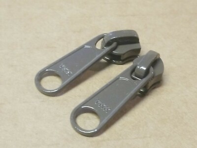Pair of YKK #5 C 5C Sliders Zipper Pull Tab Metal Large Non-Lock OLIVE ...