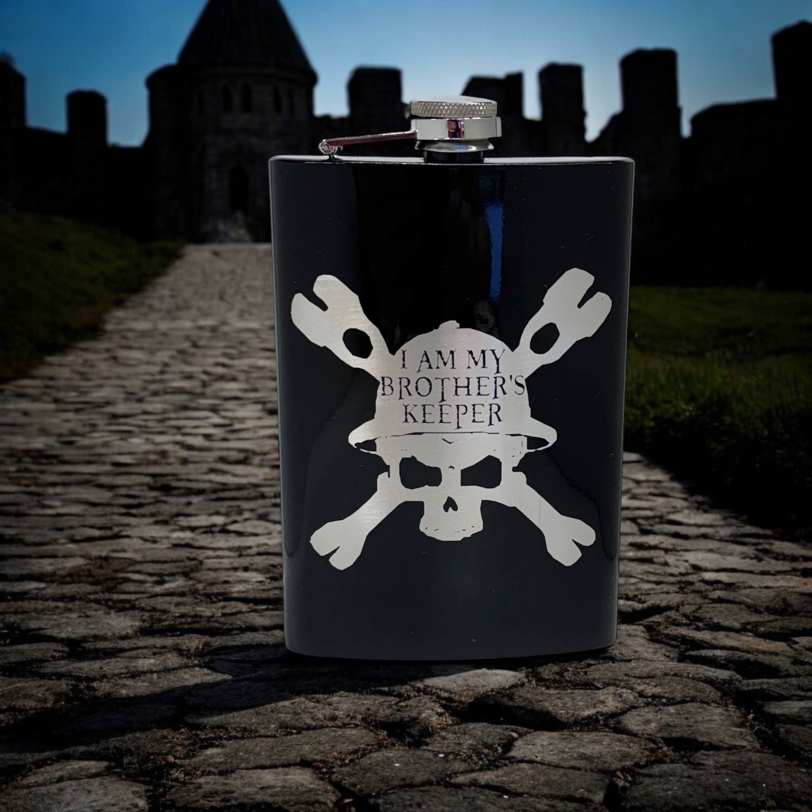 8oz BLACK Helmet Brothers Keeper Flask | eBay