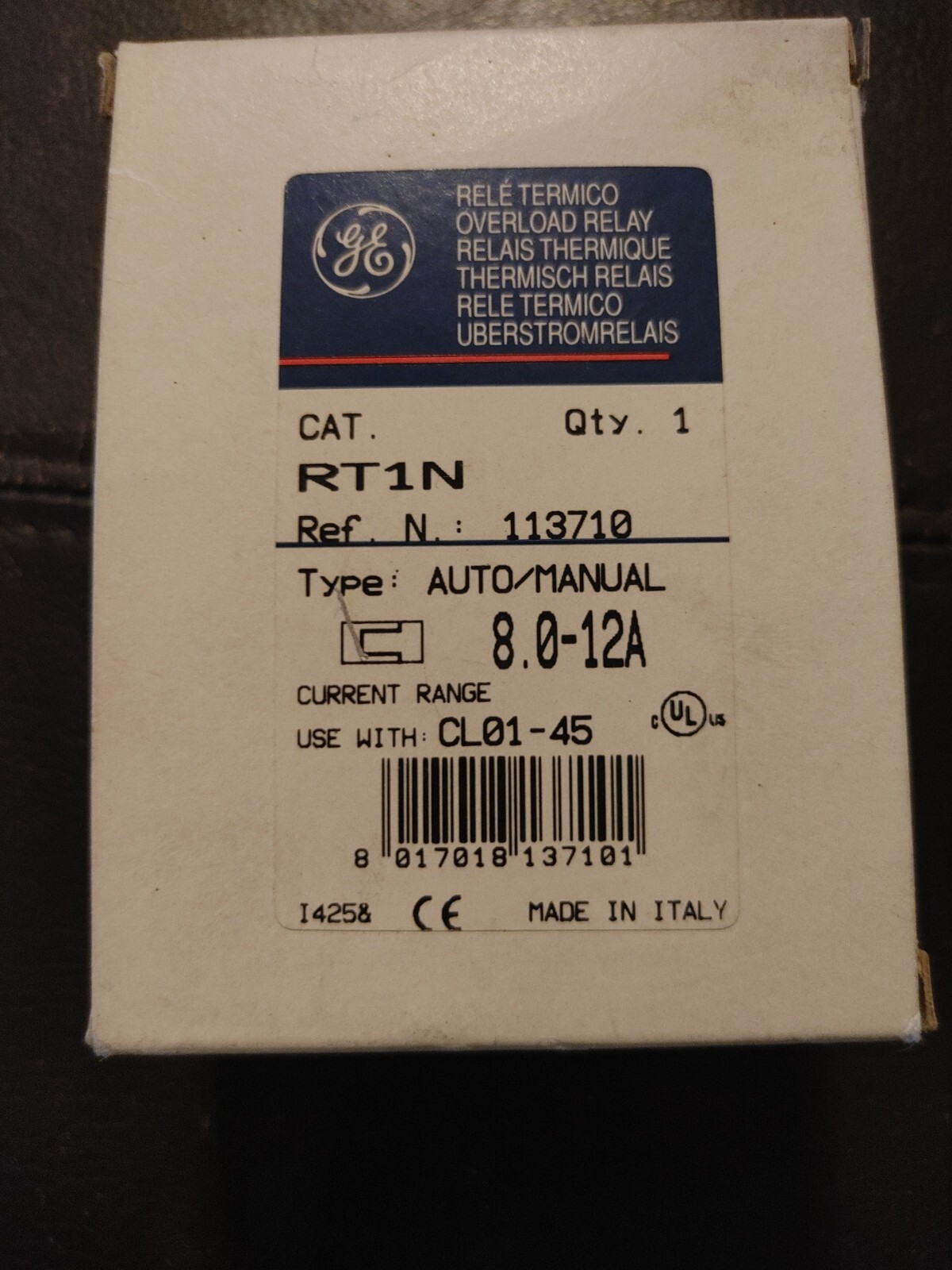 GE RT1N Overload Relay (113710) for sale online | eBay