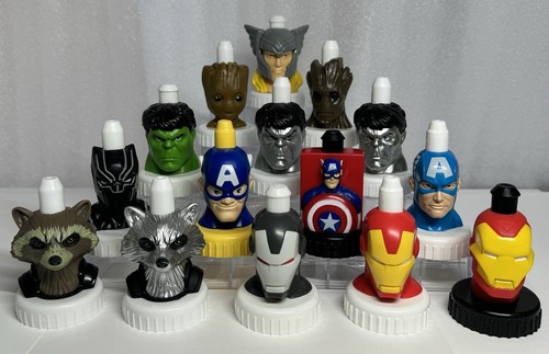 Marvel Good2Grow Bottle Toppers - HUGE Lot Of 15 - Silver, Rare, HTF ...