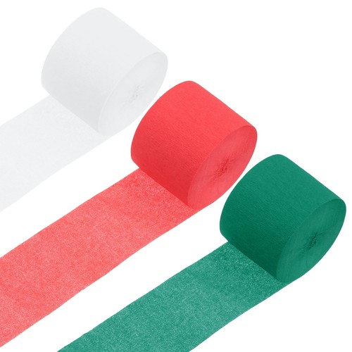 3 Roll 246 Ft Crepe Paper Streamers Wedding Party Decoration Red White ...
