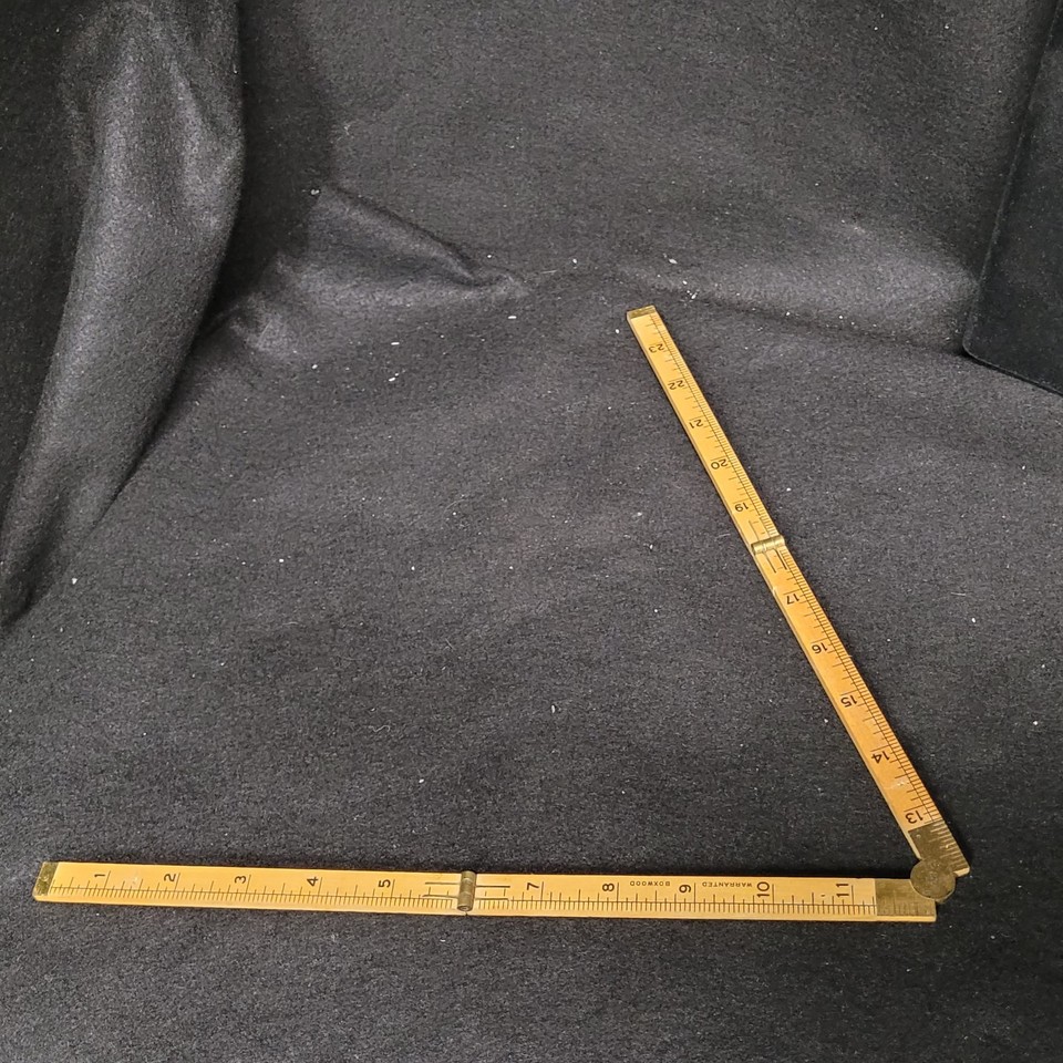 Vintage Stanley -Bell System No 61 Folding Box Ruler Wood Brass 24 ...