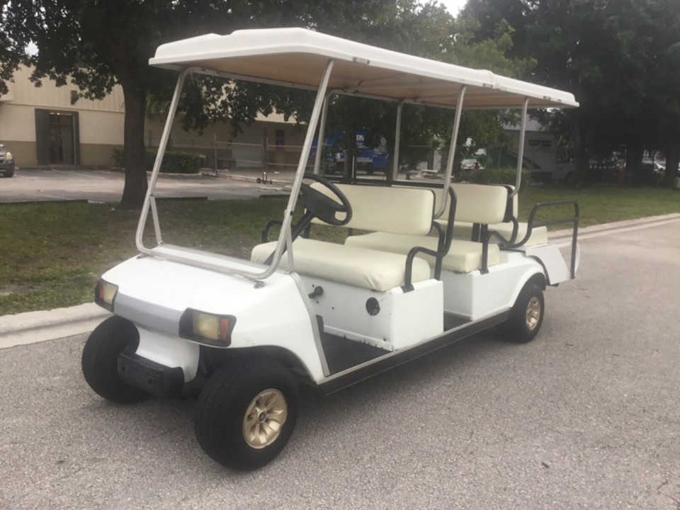 White GAS 2000 Club car DS 6 Passenger seat limo Golf Cart flip seat | eBay