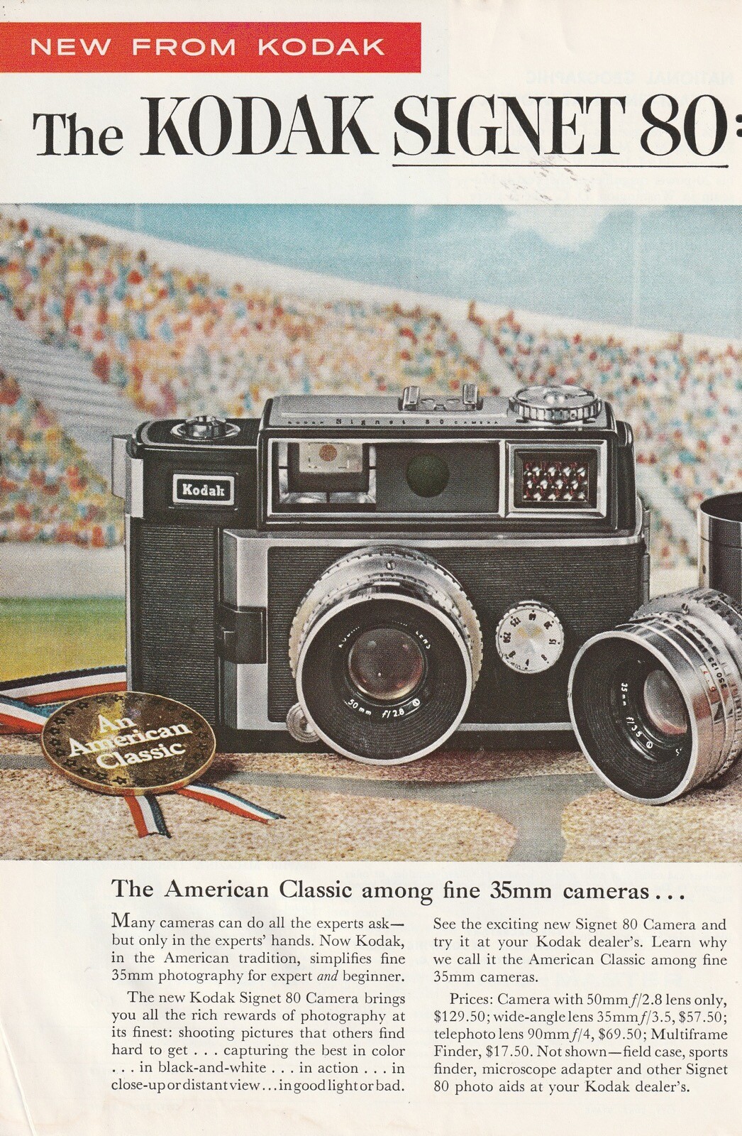 Set of two ads for Kodak Signet 80 Camera 1950s | eBay