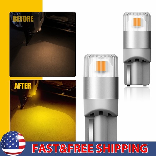 YELLOW AMBER T10 LED Side Marker Light Bulbs 168 194 192 2825 Canbus ...