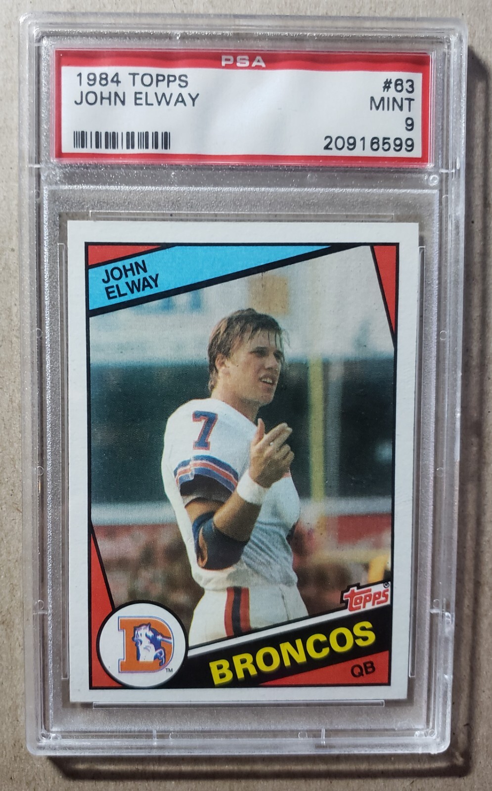 1984 Topps John Elway RC PSA 9 Denver Broncos Rookie #63 | eBay